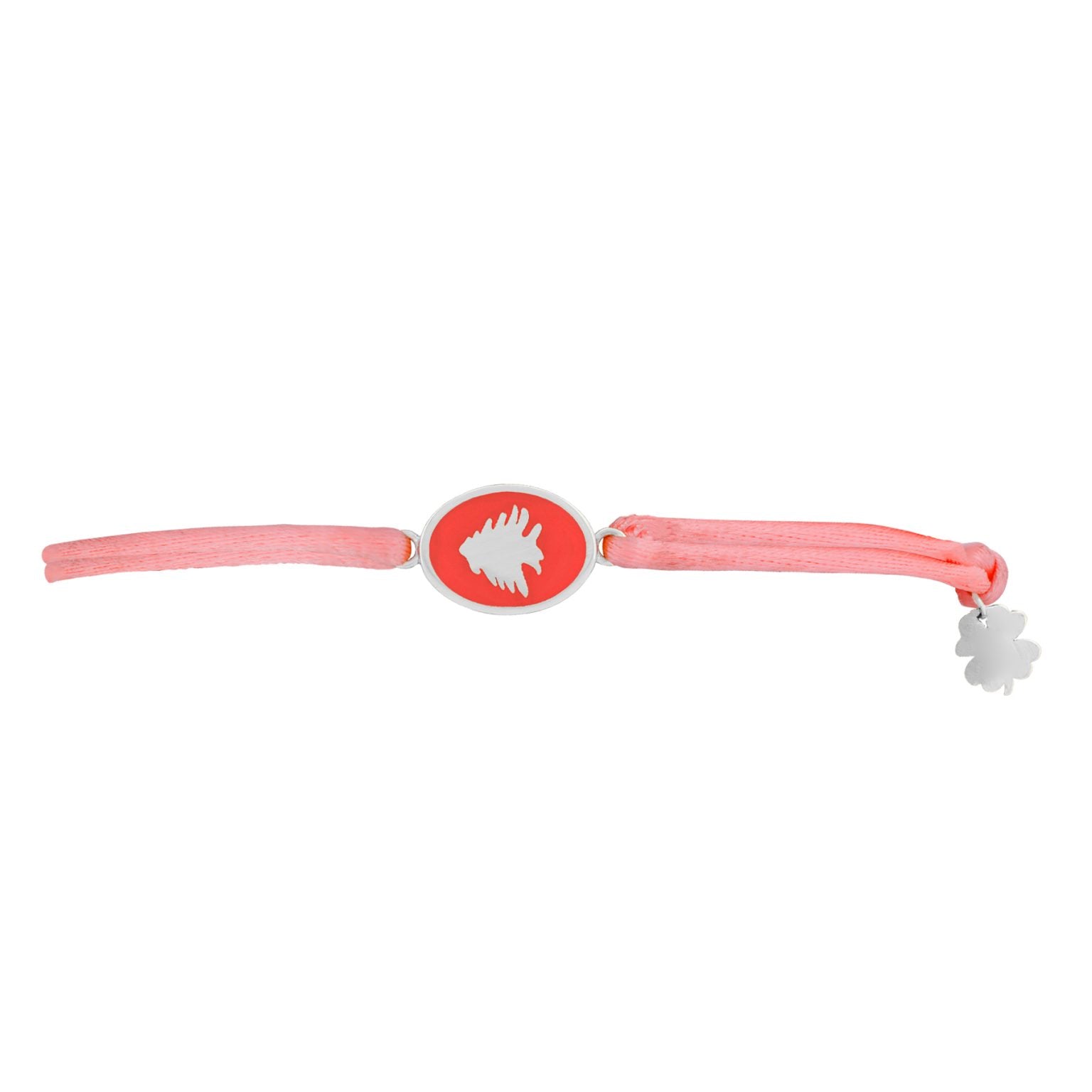 Tiny Medallion Enamel Cedar cord Bracelet Silver – Leïa K