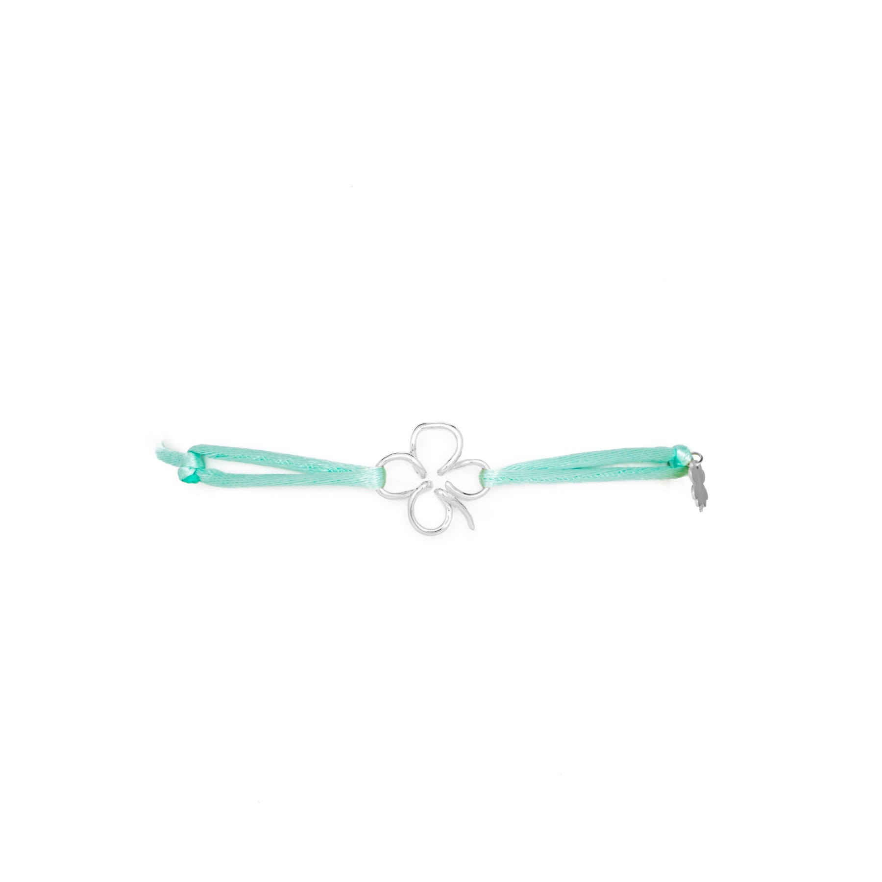 Solid Clover Silver Cord Bracelet – Leïa K